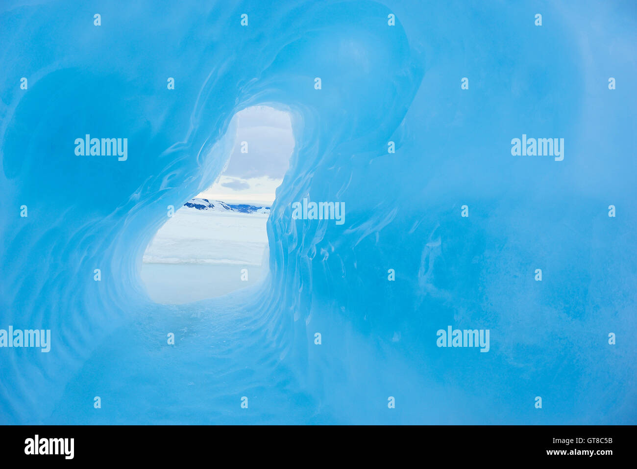 Ice Cave, Snow Hill Island, Antarctic Peninsula, Antarctica Stock Photo ...