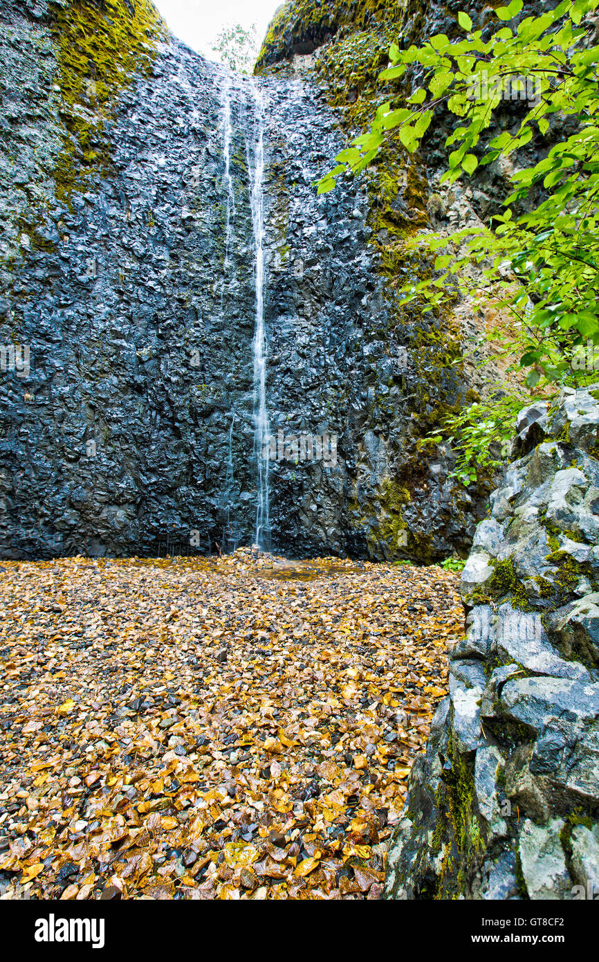 View from the bottom of the Horsetail Falls, Yakima, Washington, USA ...
