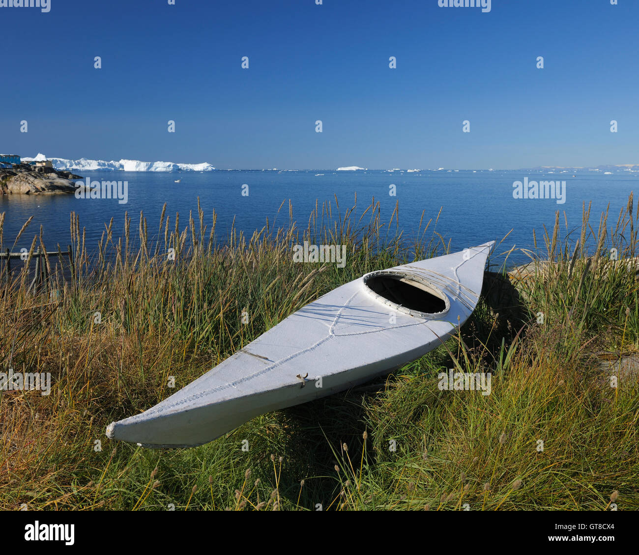 Traditional Sea Kayak, Ilulissat, Qaasuitsup, Disko Bay, Greenland ...