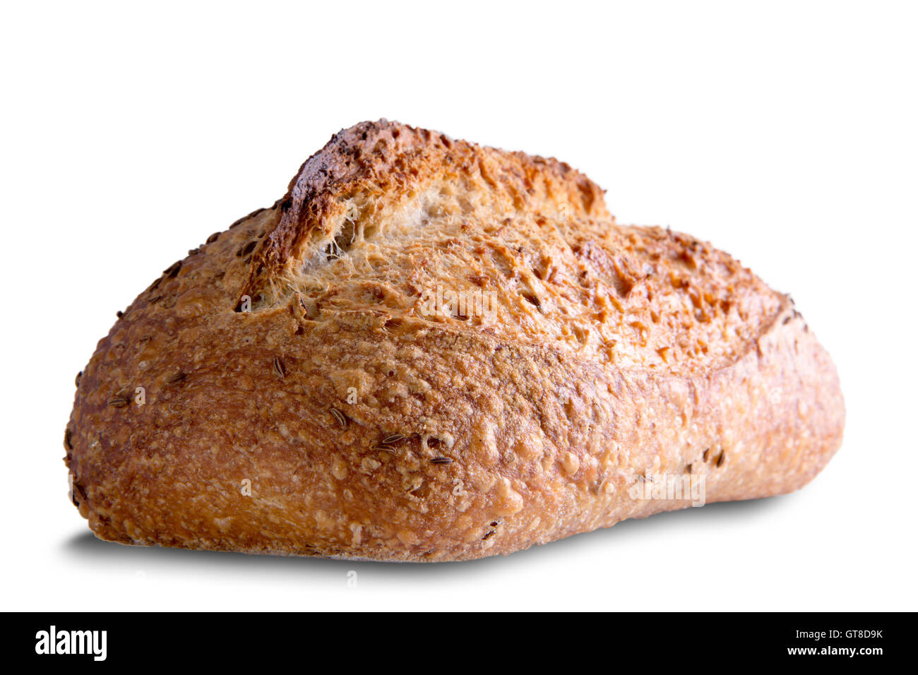 Close up Edge View of a Tasty Homemade Rye Bread Isolated on a White ...