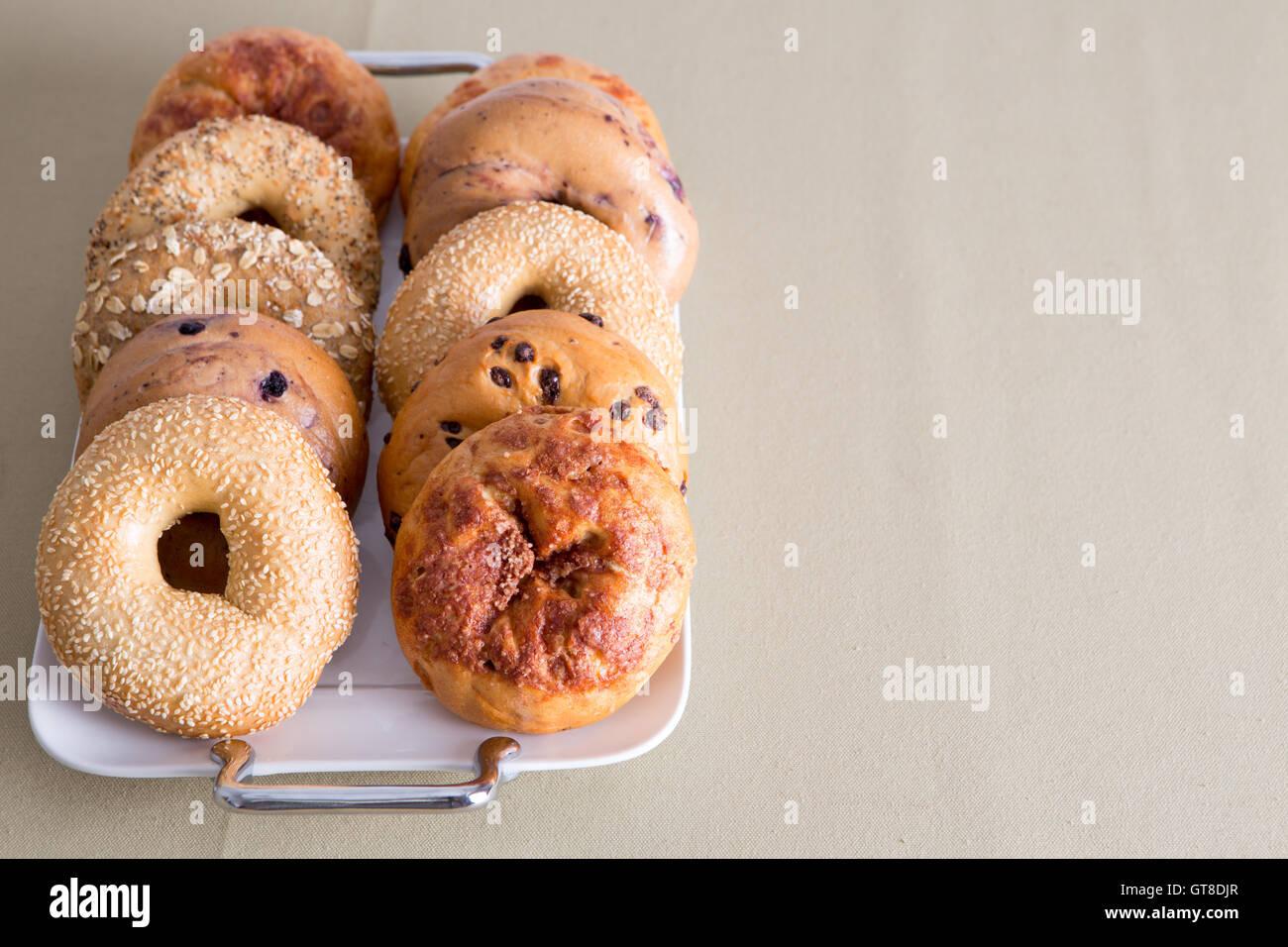 Fresh Bagel Breads, Good for After Office Meeting Snacks, Prepared on a ...