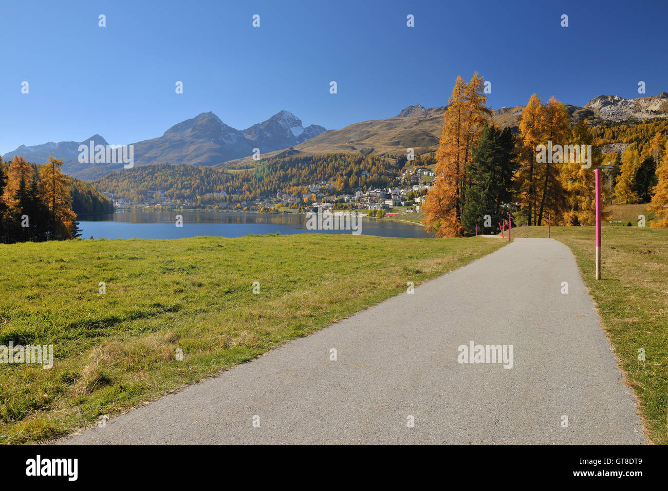 Walking Path, St. Moritz, Engadine Valley, Canton of Graubunden ...