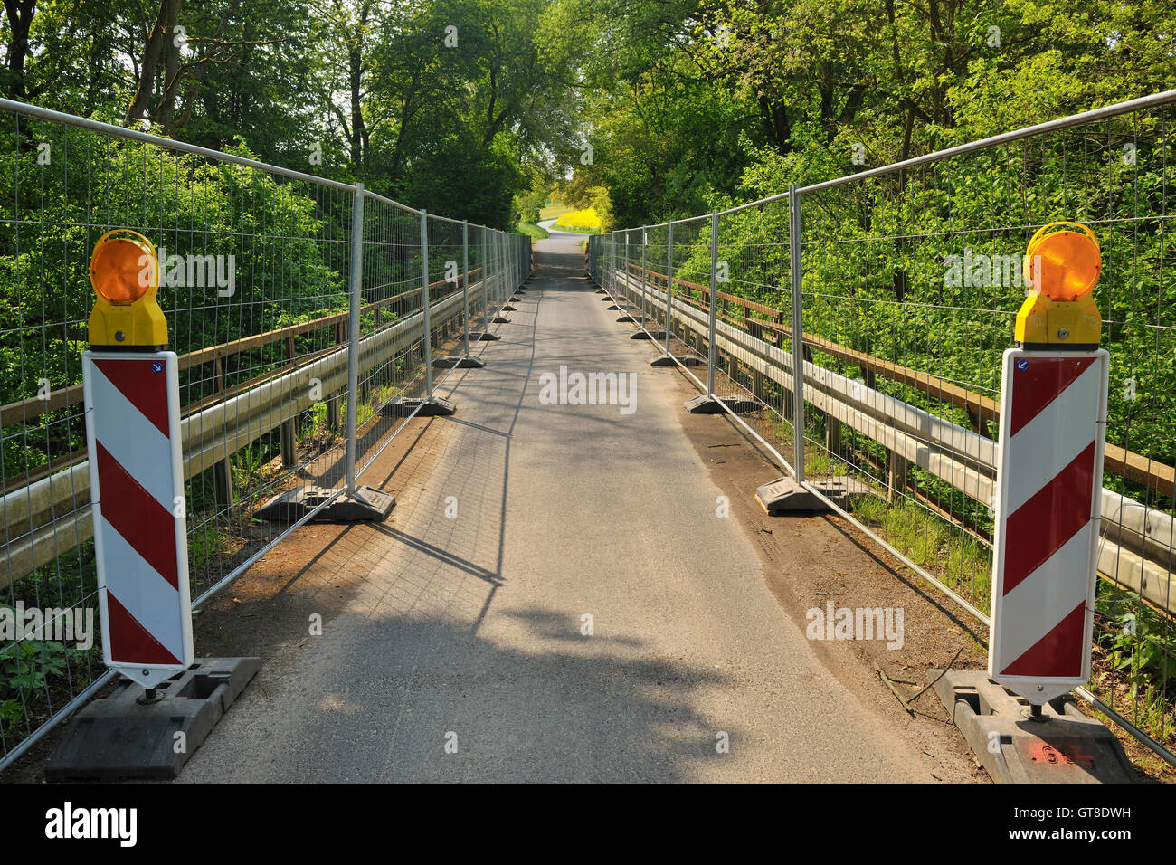 Warning Signs at Road Construction Site, Wenigumstadt, Bavaria, Germany ...