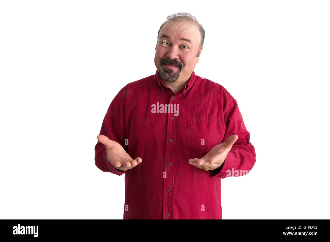 Eloquent man talking with his hands and facial expressions ...