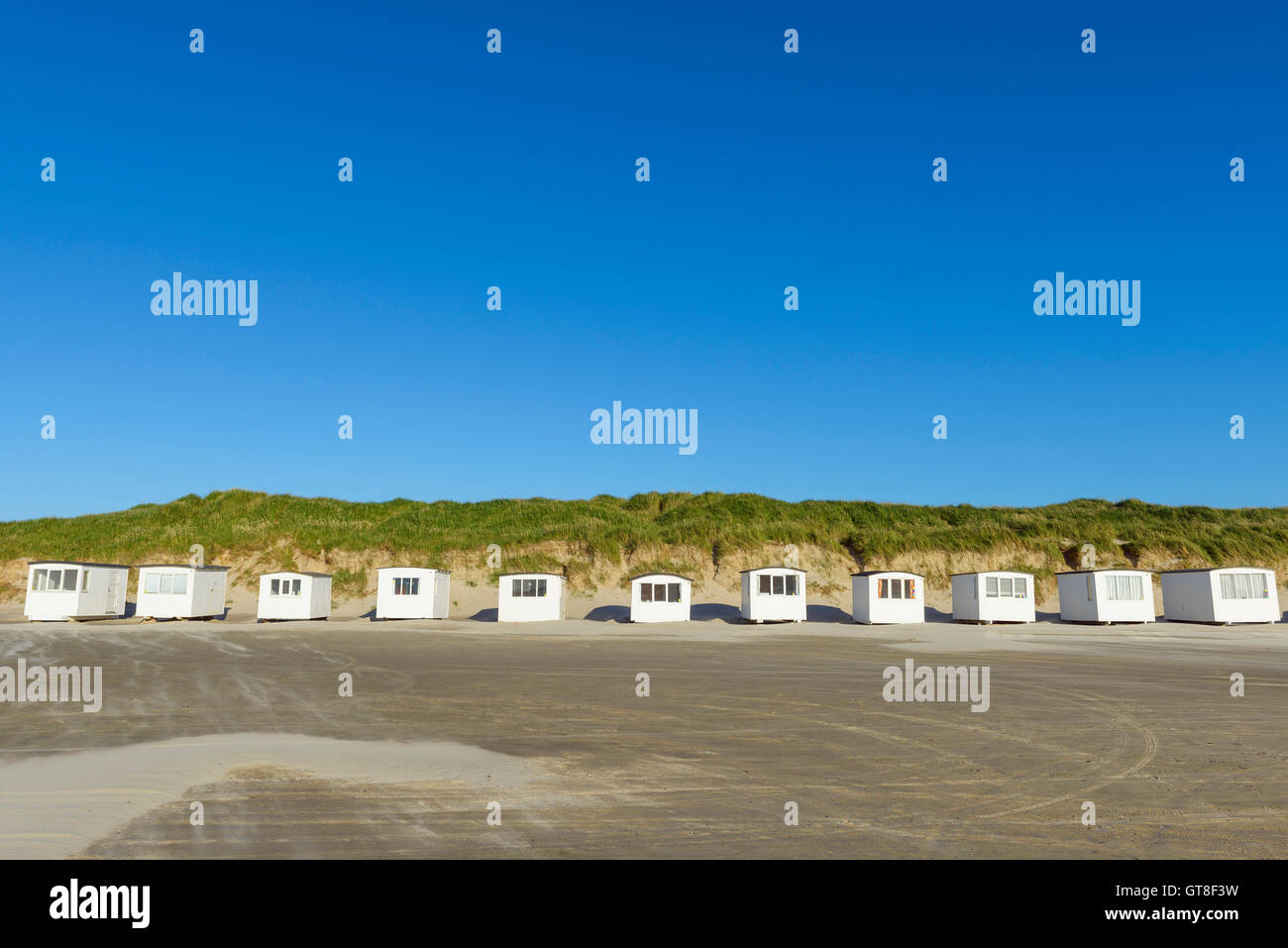 Beach Huts in Summer, Blokhus, Jammerbugt Municipality, North Jutland ...