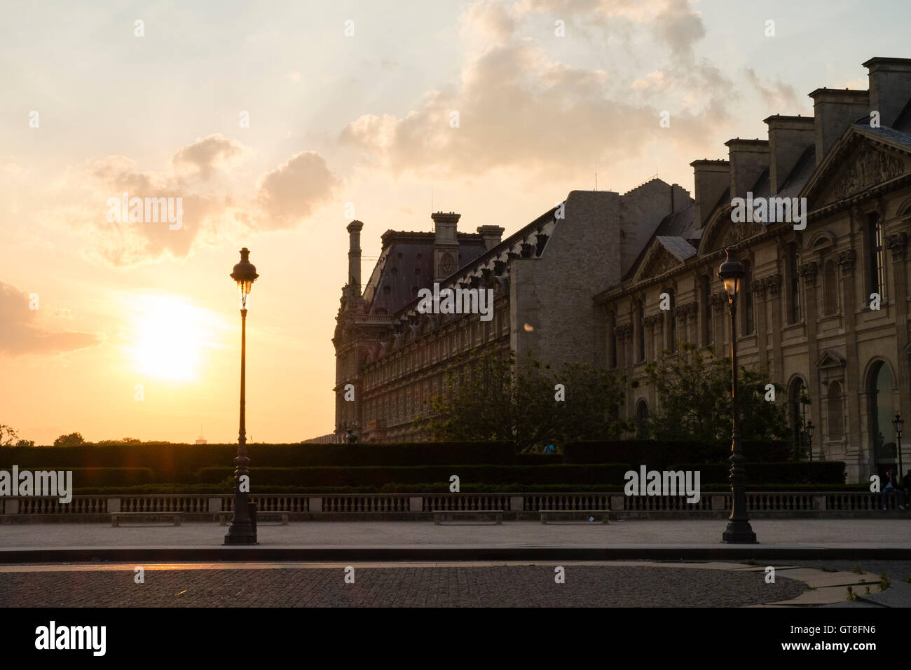 Louvre Architecture at Sunset, Paris, France Stock Photo - Alamy