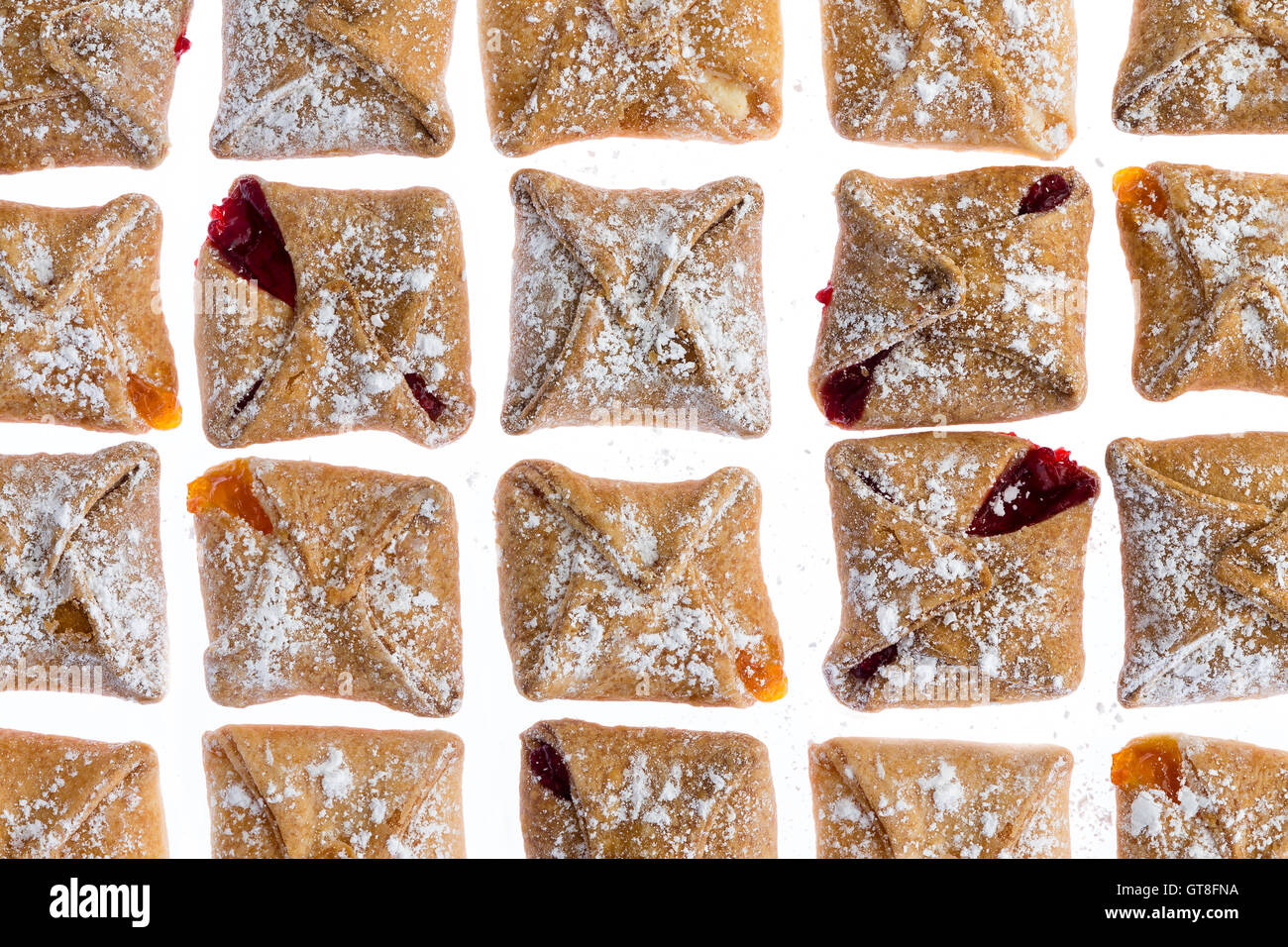 Overhead background texture and pattern of tasty fresh breakfast ...