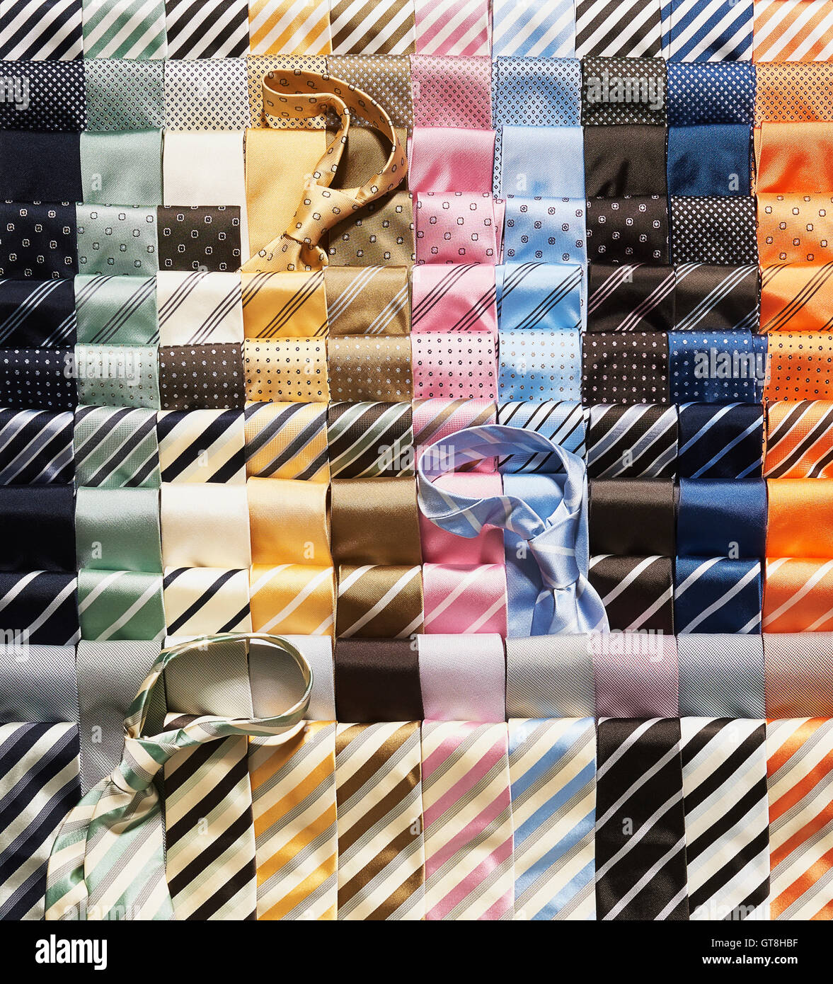 Rows of multi coloured ties Stock Photo - Alamy