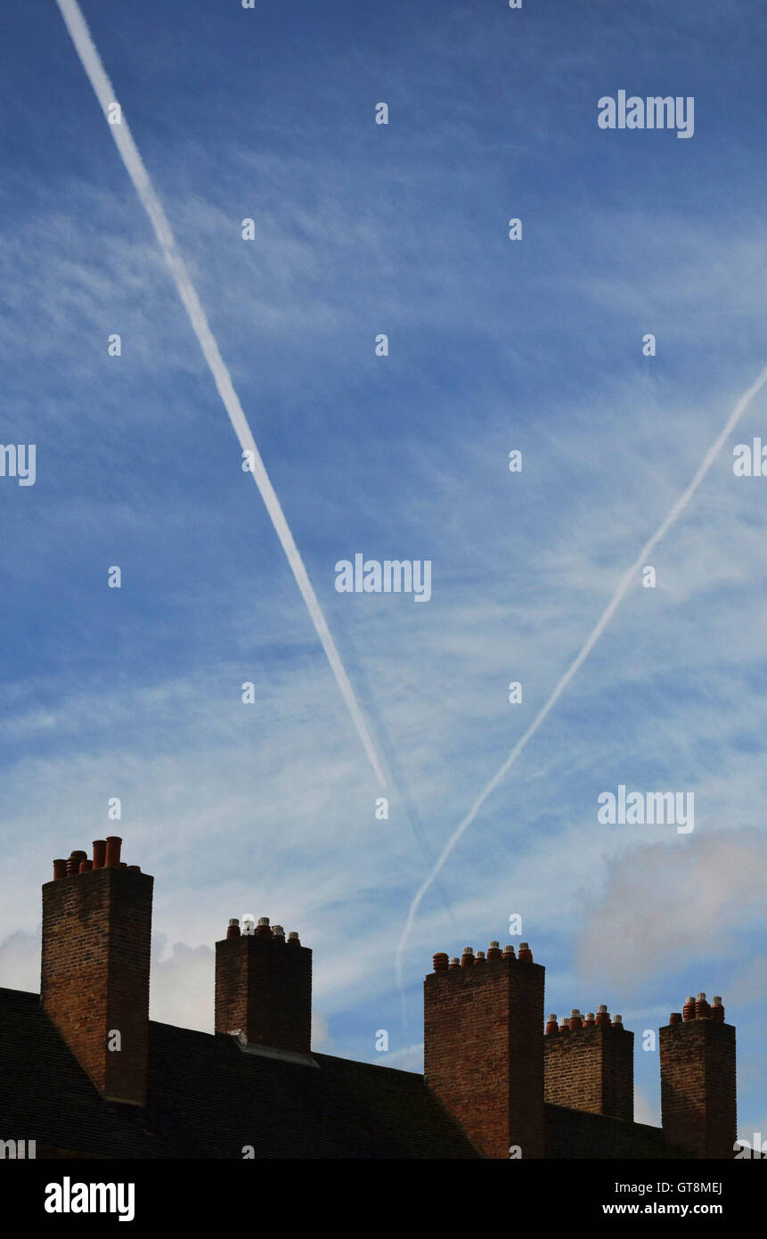 View of Old Chimney Stacks, London, England, UK Stock Photo - Alamy