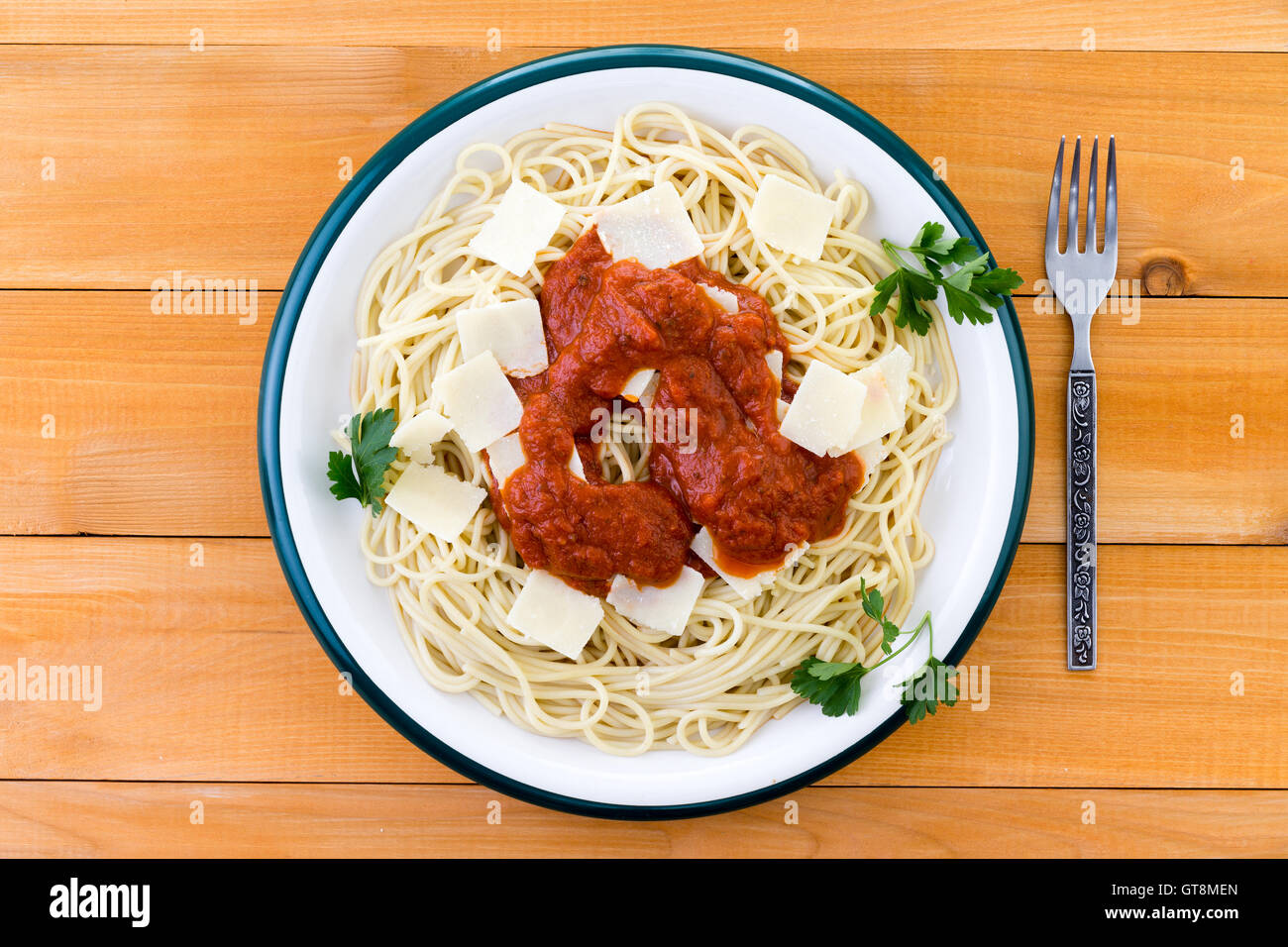 Spaghetti parmesan over view hi-res stock photography and images - Alamy