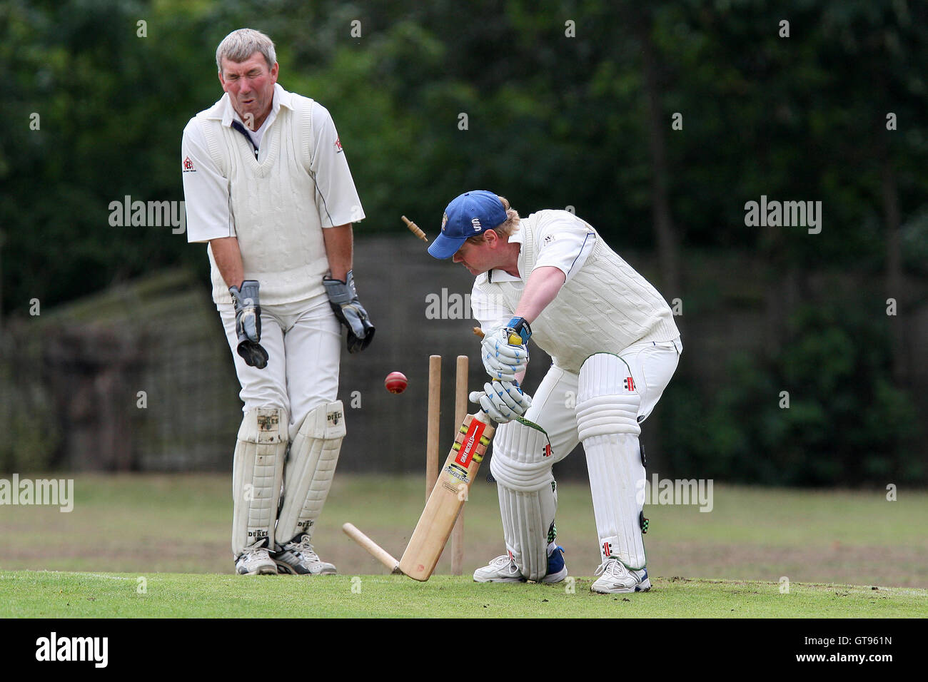 Gregory Coates of Hornchurch Athletic is bowled out by Hortop of ...