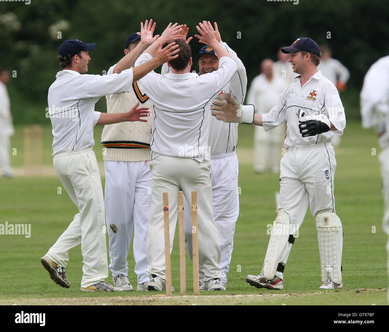 Hutton celebrate the wicket of W Rogers - Hutton CC vs Woodford Wells ...