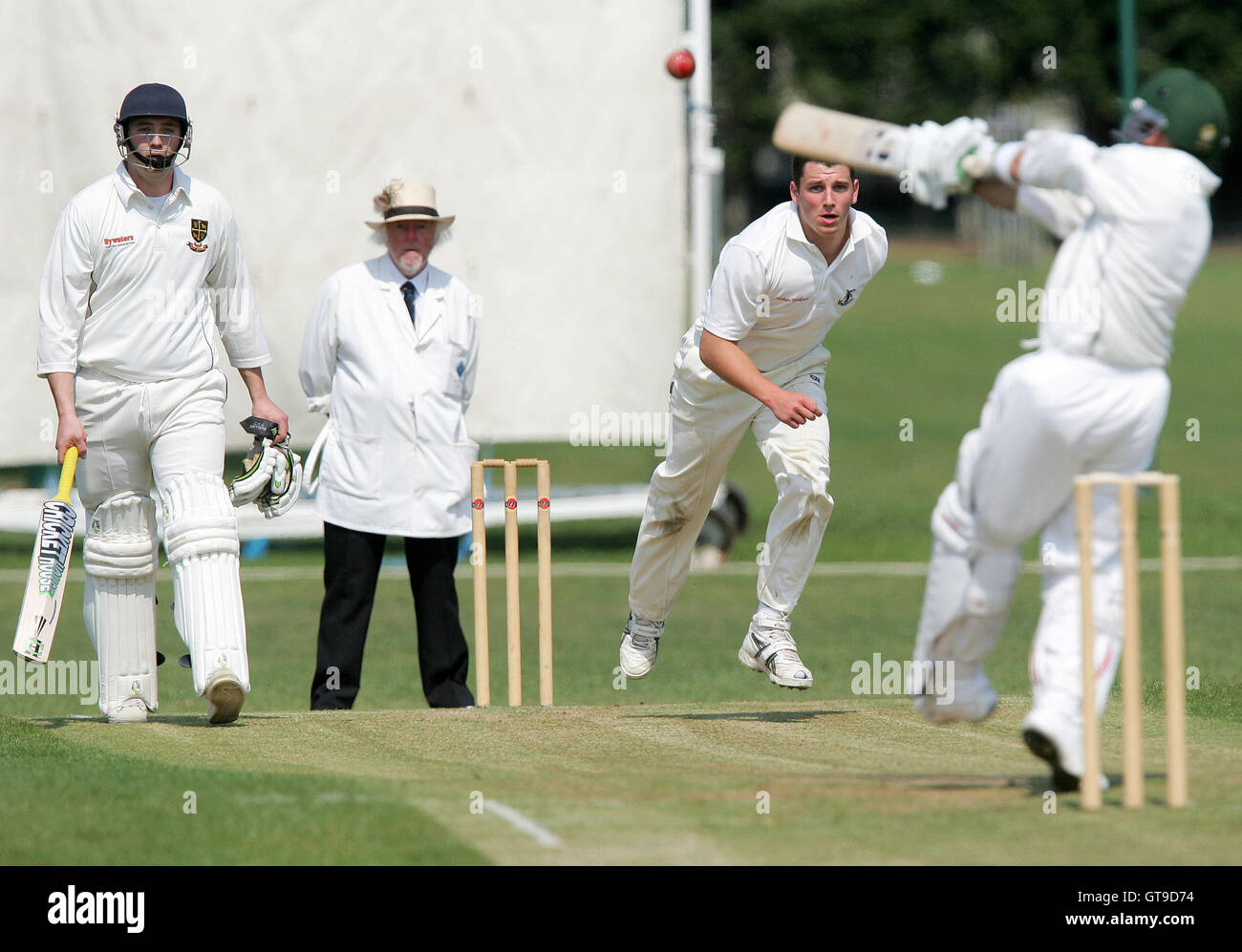 Rizwan Akram of South Woodford hooks a Jason McNally delivery ...