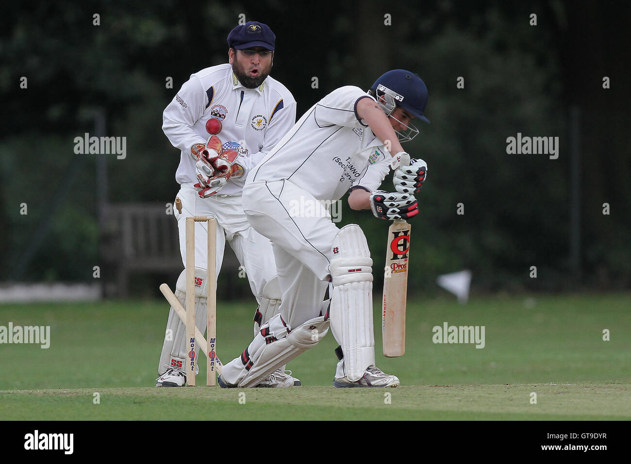 Cricket batting out bowled hi-res stock photography and images - Alamy