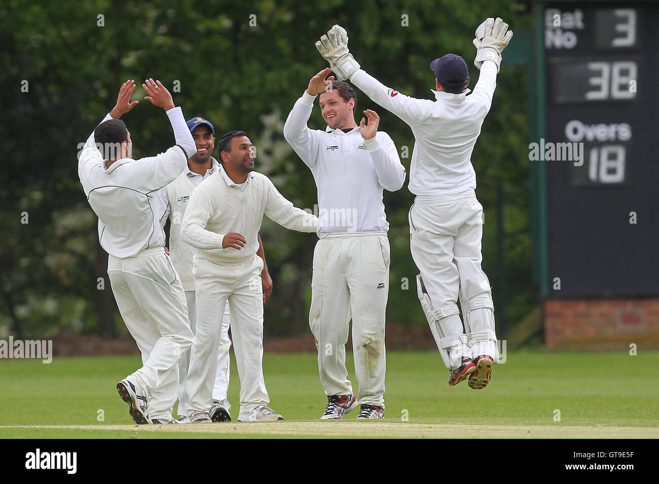 Delight for Wanstead players as they claim the wicket of H Puchert ...