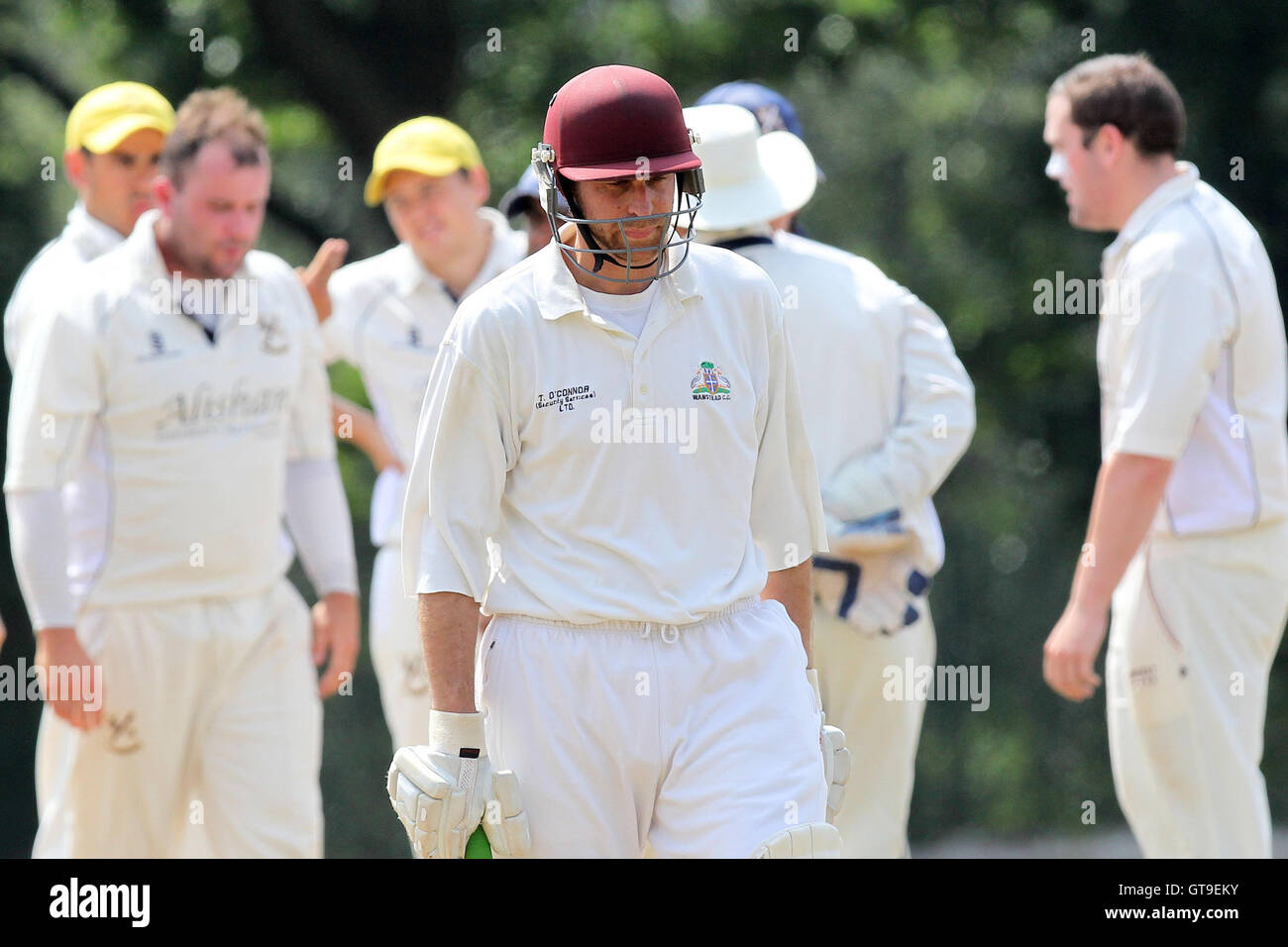 Frustration for J Chambers of Wanstead after he is bowled out by J ...