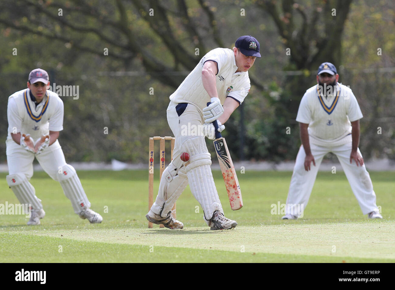 Matthew Smith in batting action for Wanstead - Wanstead CC (batting) vs ...