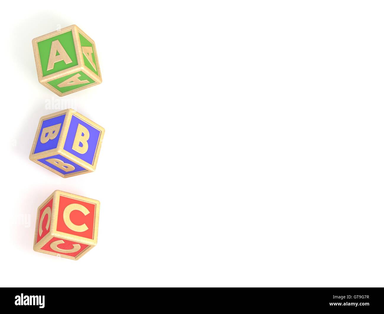 ABC list. Letter blocks A, B and C isolated on white background. 3D ...