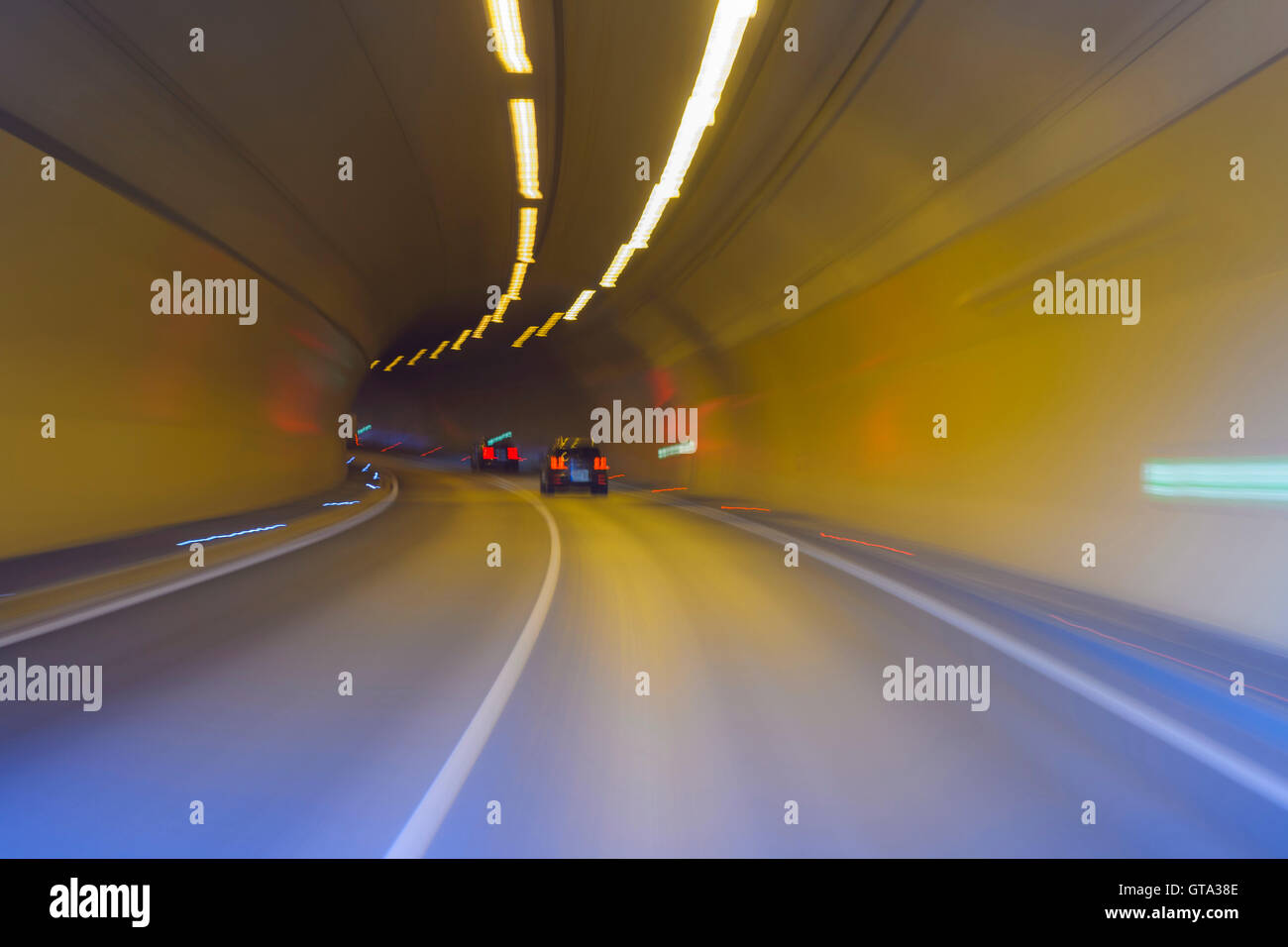 Driving through Tunnel with Traffic, Austria Stock Photo - Alamy