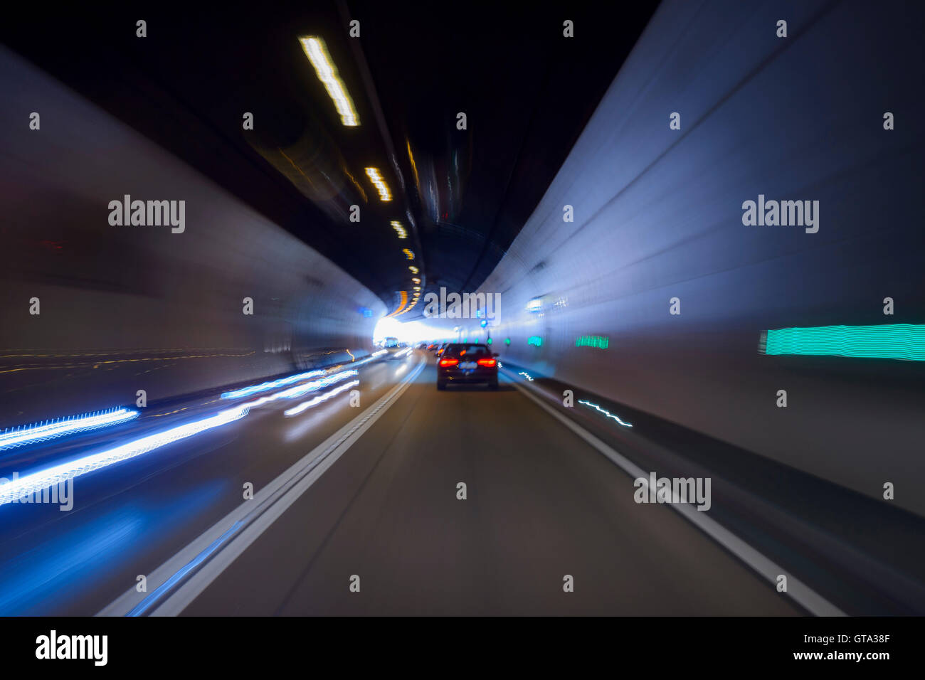 Driving through Tunnel with Traffic, Austria Stock Photo - Alamy