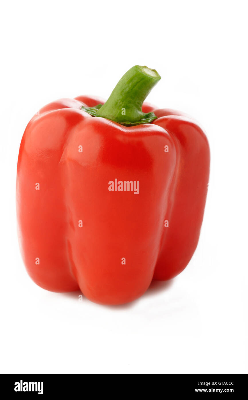ripe red pepper isolated on white background Stock Photo - Alamy