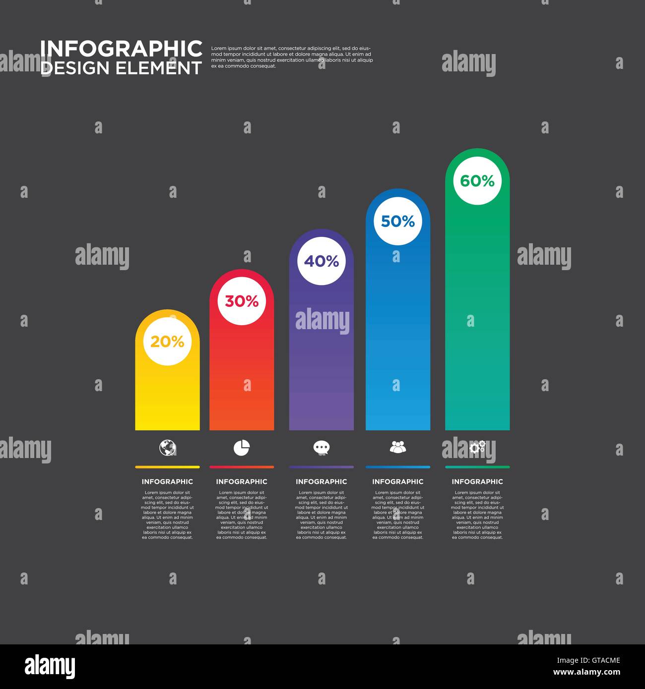 Infographic business report template layout design element vector ...