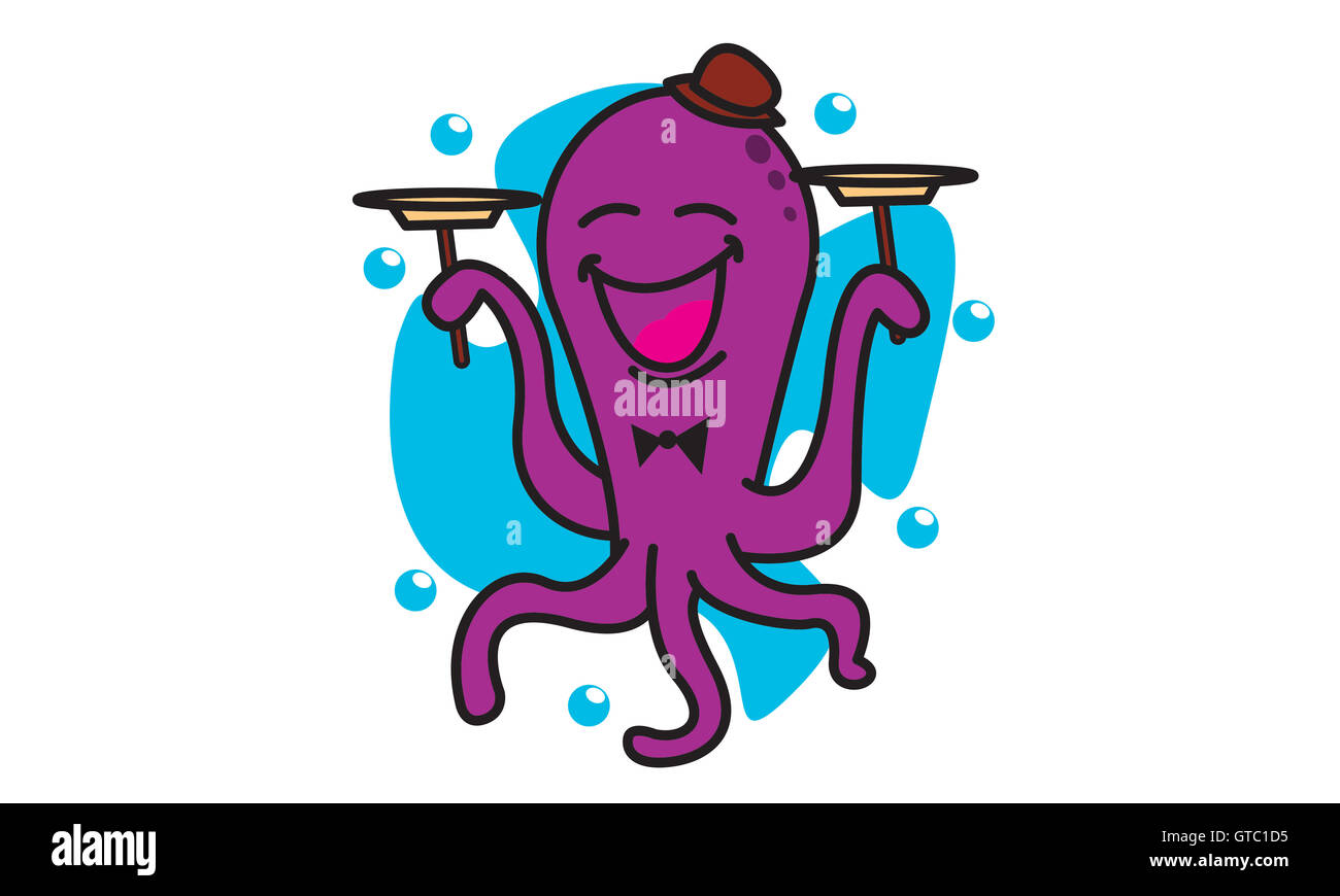 Circus Octopus vector art Stock Photo - Alamy