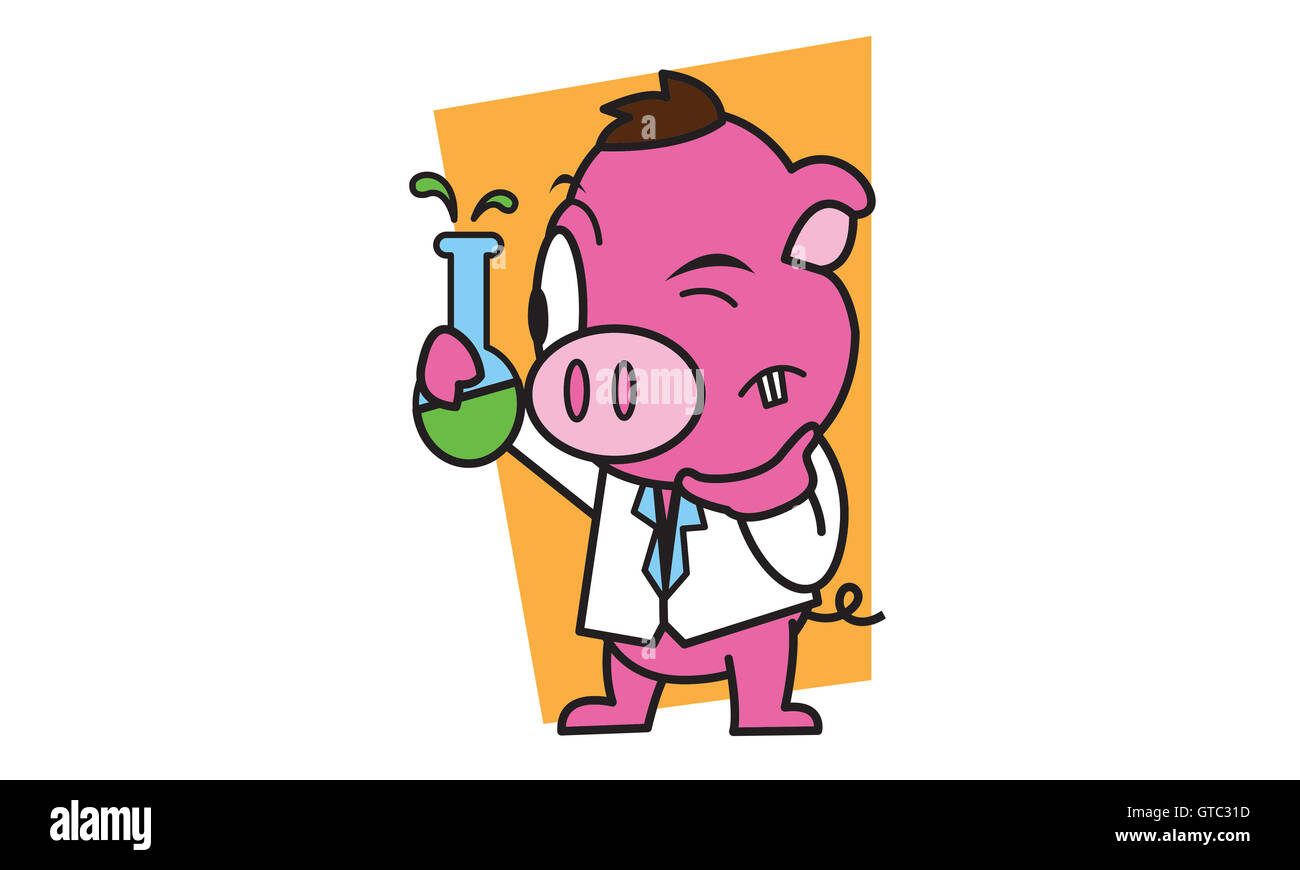 Pig in laboratory vector art Stock Photo - Alamy
