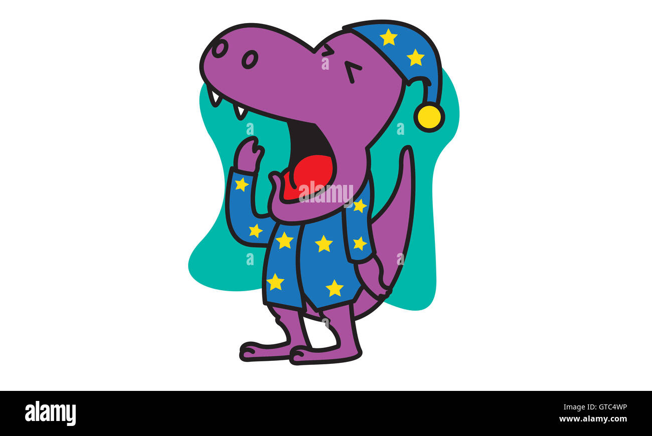 Yawn dinosaur of vector art Stock Photo - Alamy