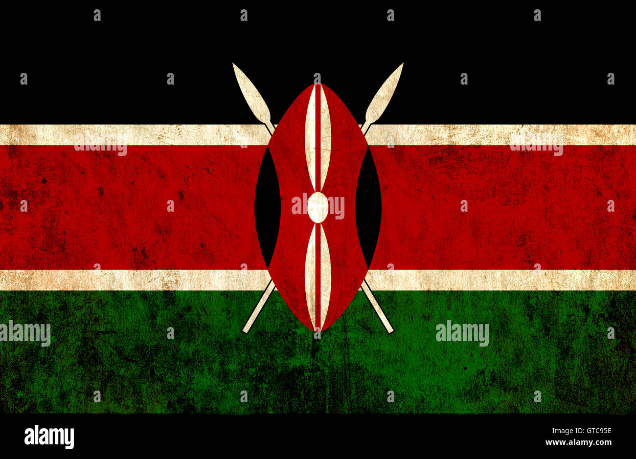 Grungy paper flag of Kenya Stock Photo - Alamy