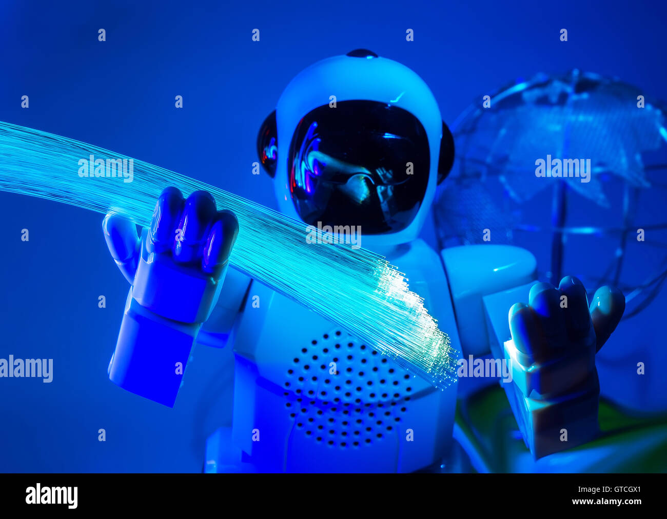 robot and fiber optic Stock Photo - Alamy