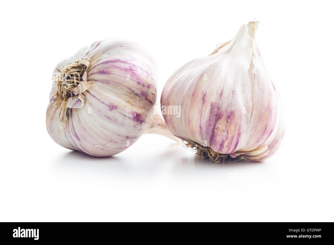 The fresh garlic isolated on white background Stock Photo - Alamy