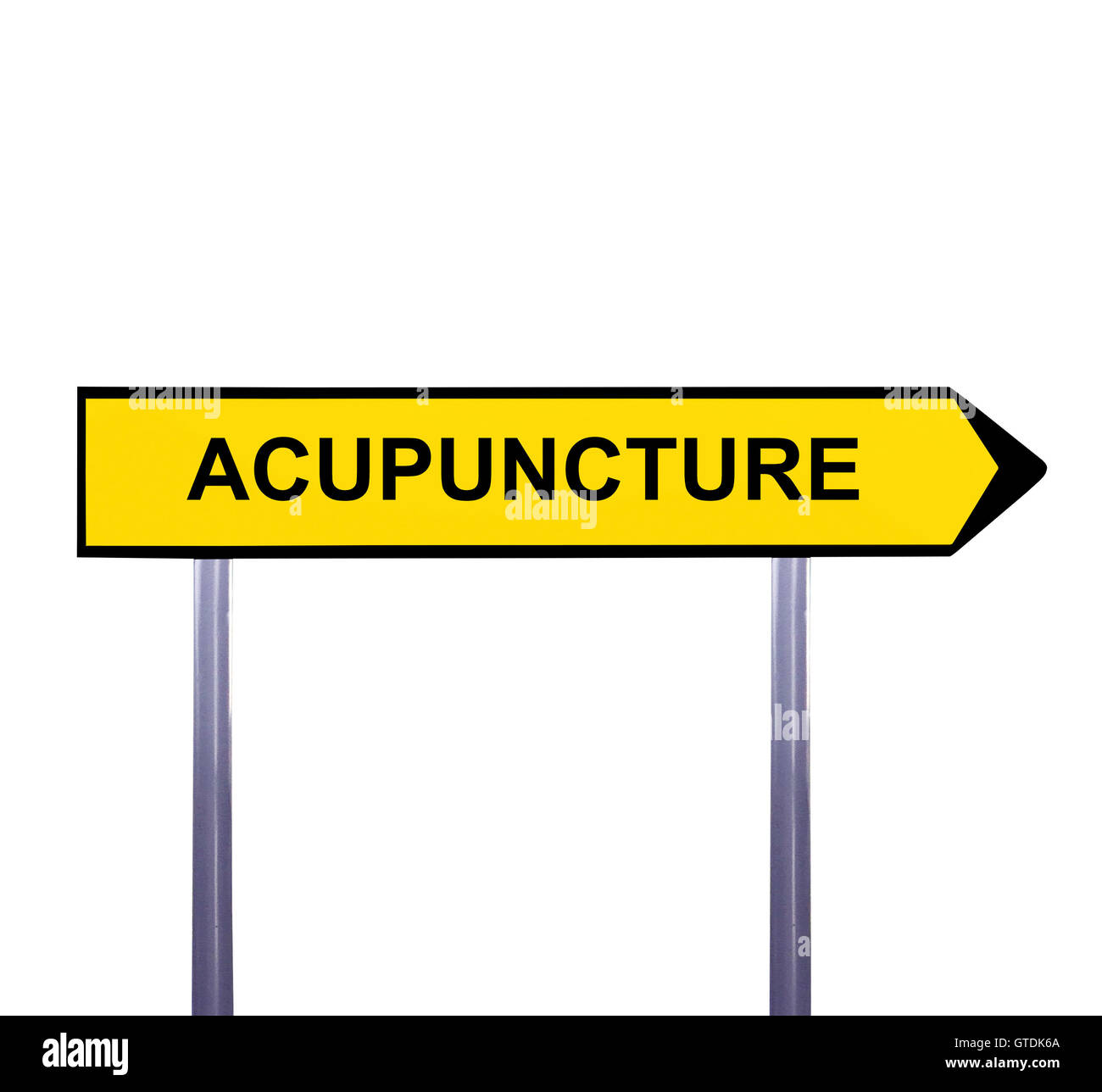 Conceptual arrow sign isolated on white - ACUPUNCTURE Stock Photo - Alamy