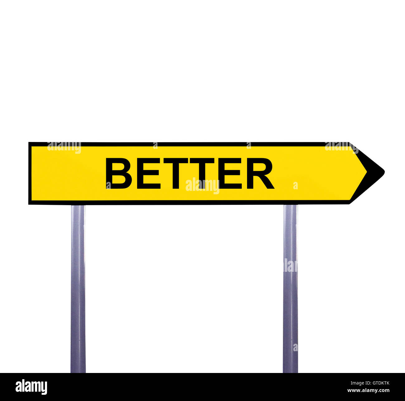 Conceptual arrow sign isolated on white - BETTER Stock Photo - Alamy