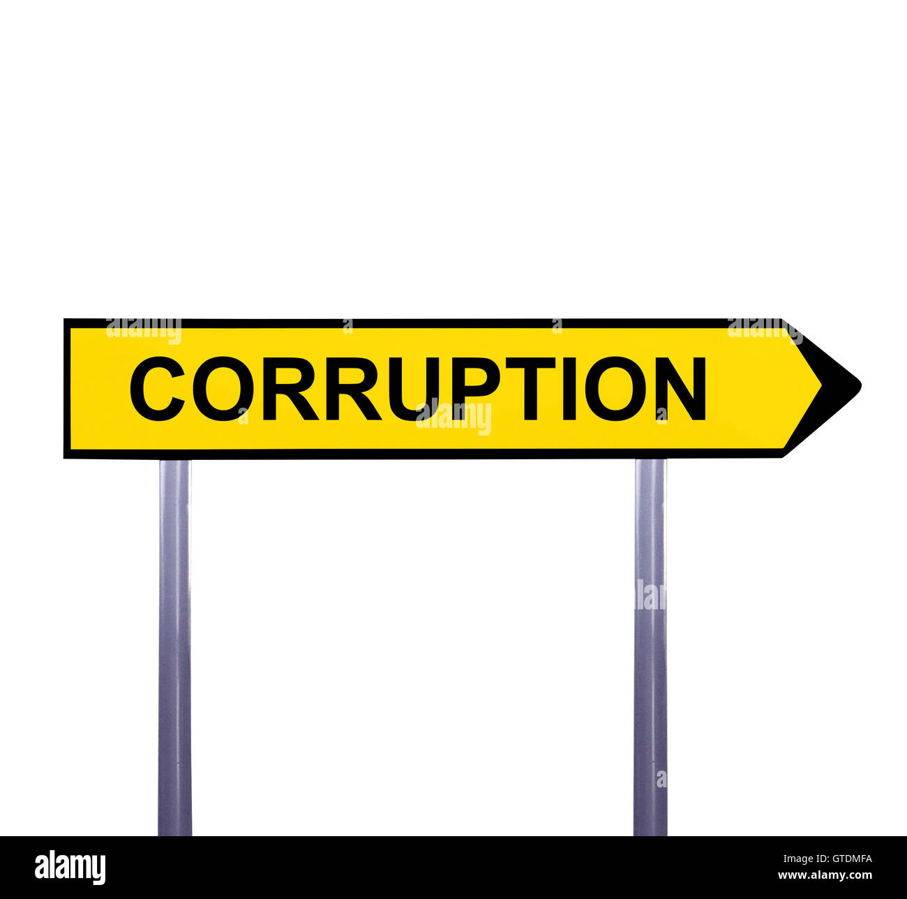 Corruption ahead road sign Cut Out Stock Images & Pictures - Alamy