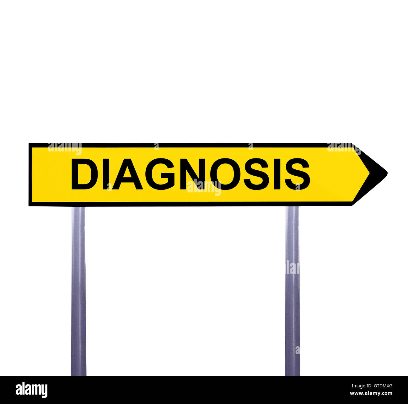 Conceptual arrow sign isolated on white - DIAGNOSIS Stock Photo - Alamy
