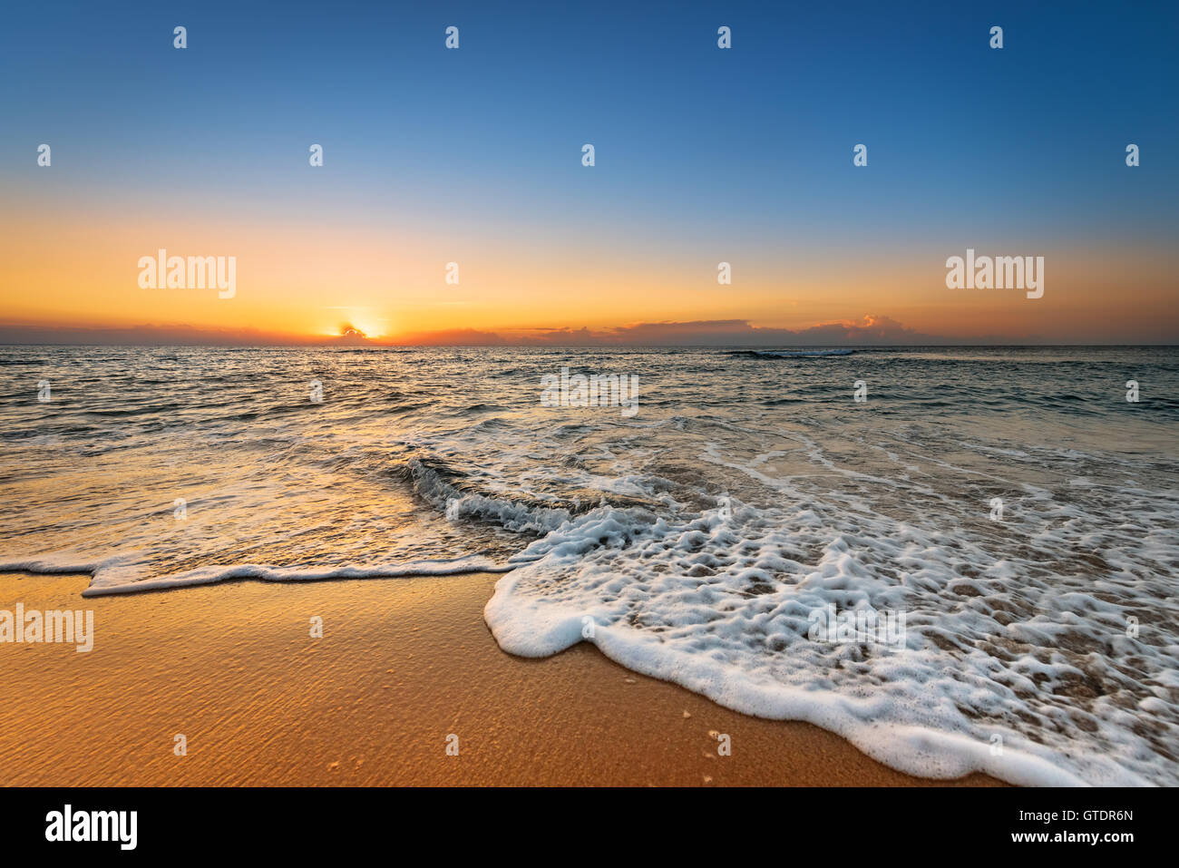 Colorful dawn over the sea. Nature composition Stock Photo - Alamy