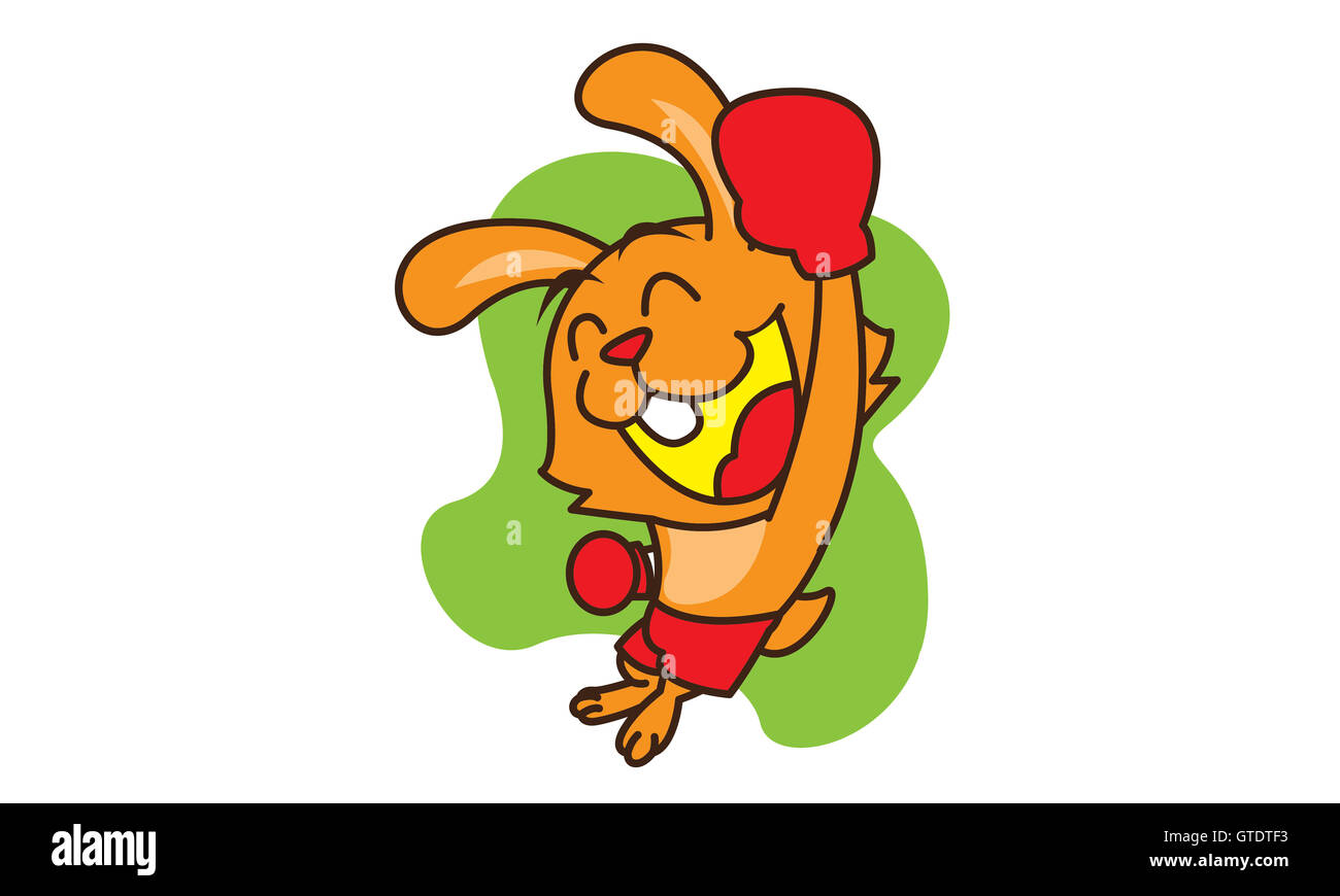 Rabbit boxing of vector art Stock Photo - Alamy