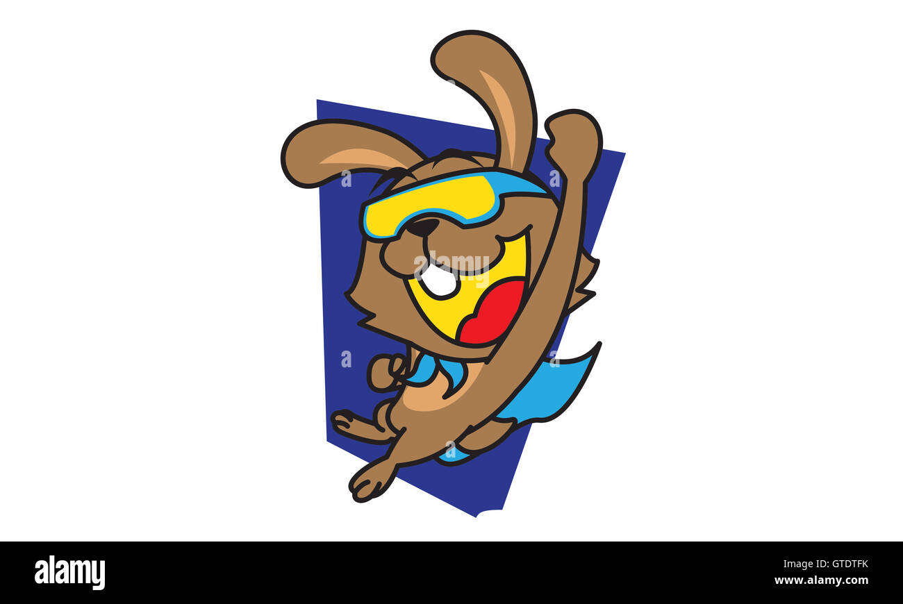Super rabbit of vector art Stock Photo - Alamy