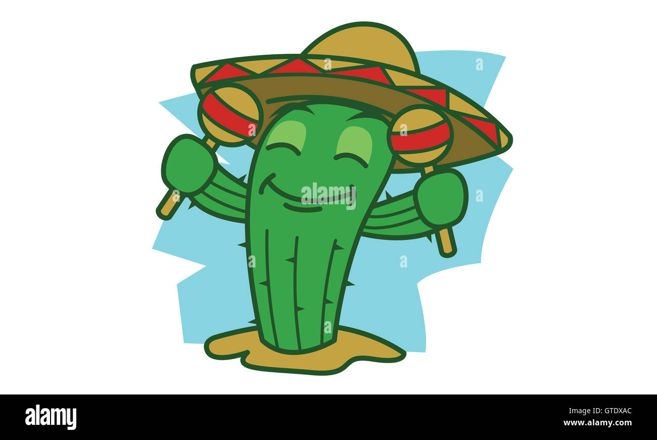 Cactus dancing of vector art Stock Photo - Alamy