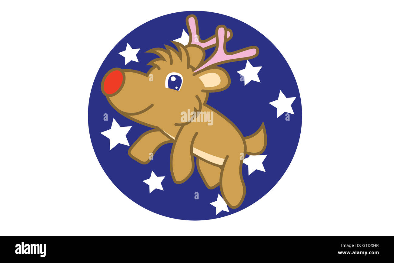 Deer flying of vector art Stock Photo - Alamy
