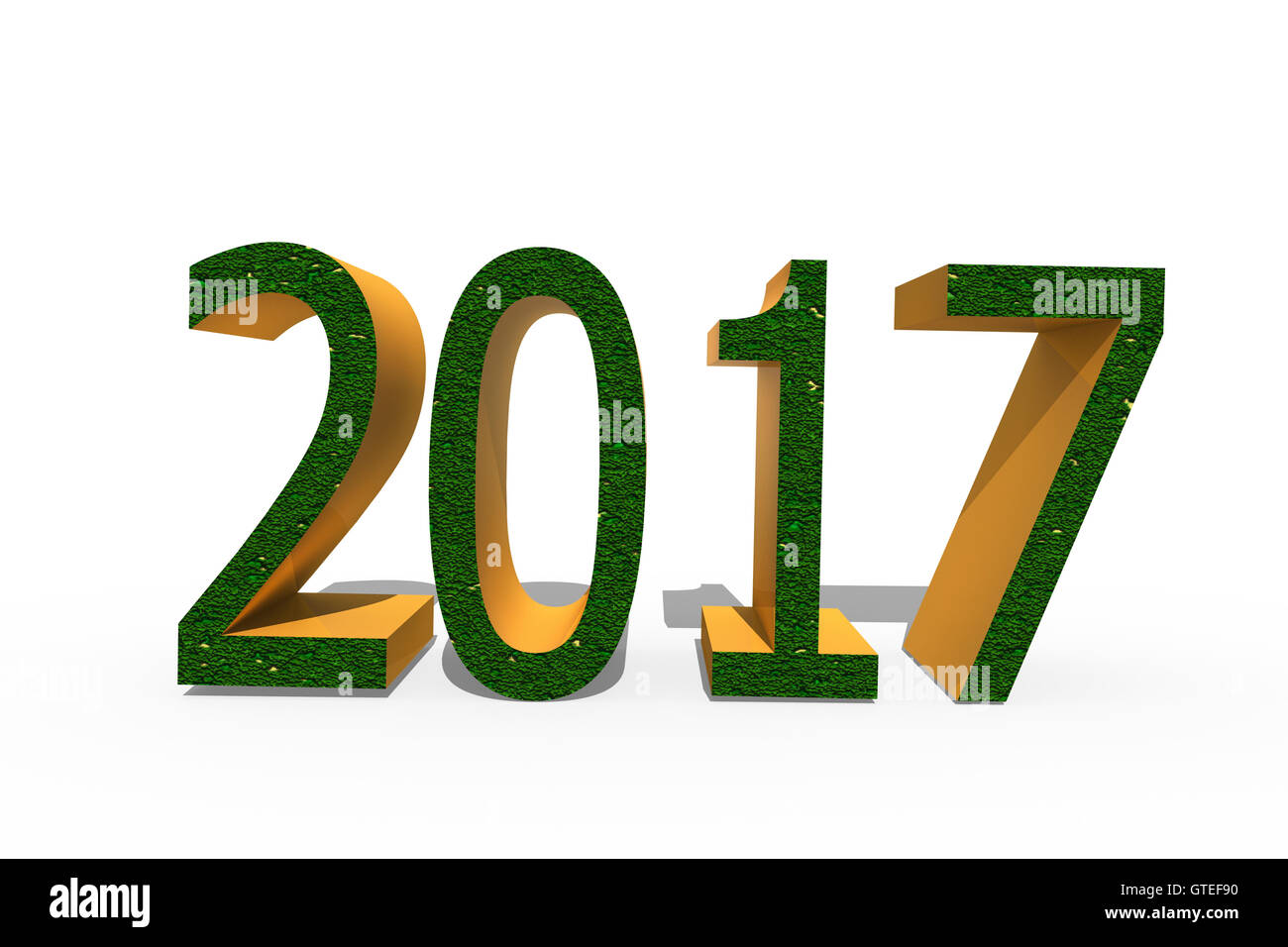 On white background the numbers 2017 in a 3D format, signifying the ...