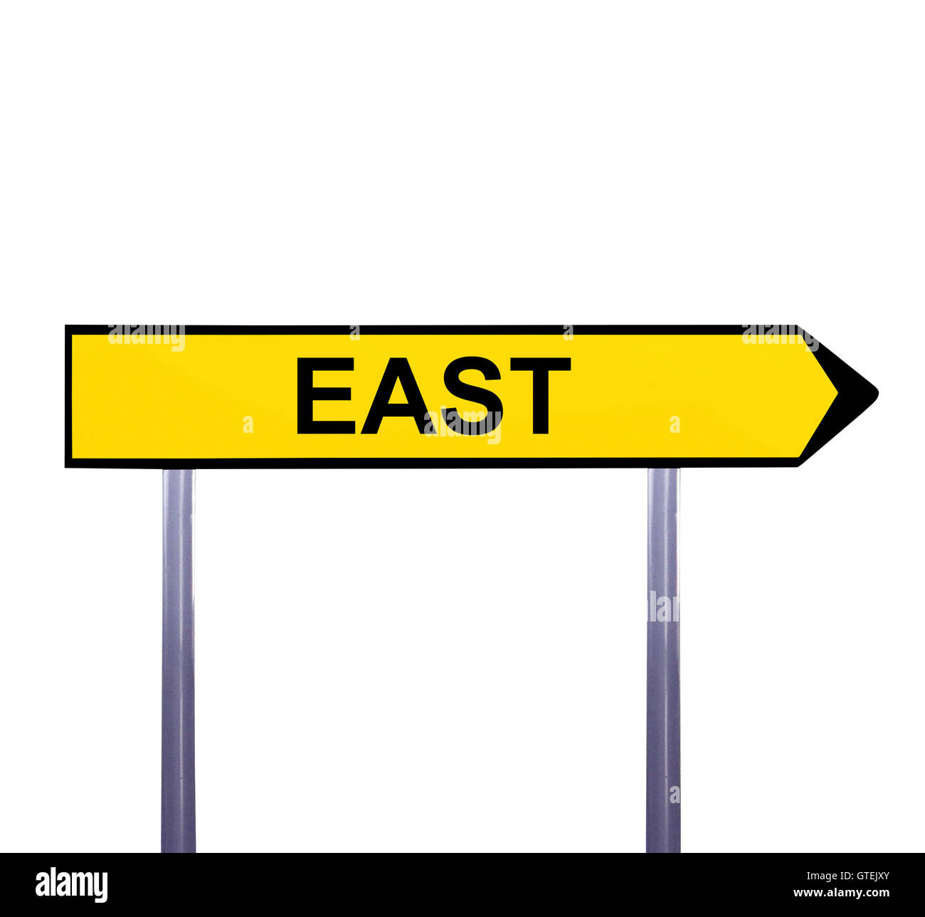 Conceptual arrow sign isolated on white - EAST Stock Photo - Alamy
