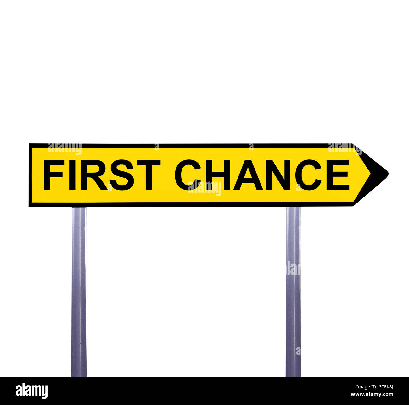 Conceptual arrow sign isolated on white - FIRST CHANCE Stock Photo - Alamy