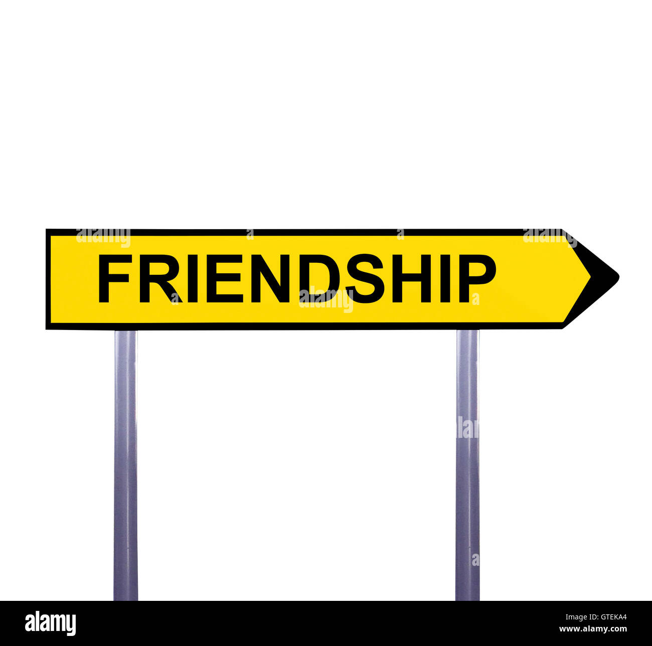 Conceptual arrow sign isolated on white - FRIENDSHIP Stock Photo - Alamy