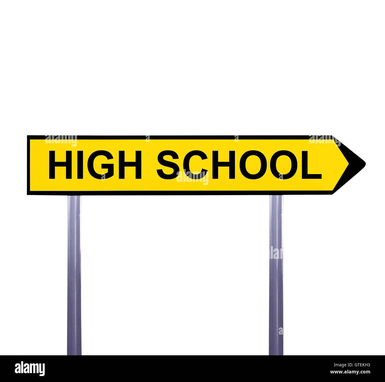 Conceptual arrow sign isolated on white - HIGH SCHOOL Stock Photo - Alamy