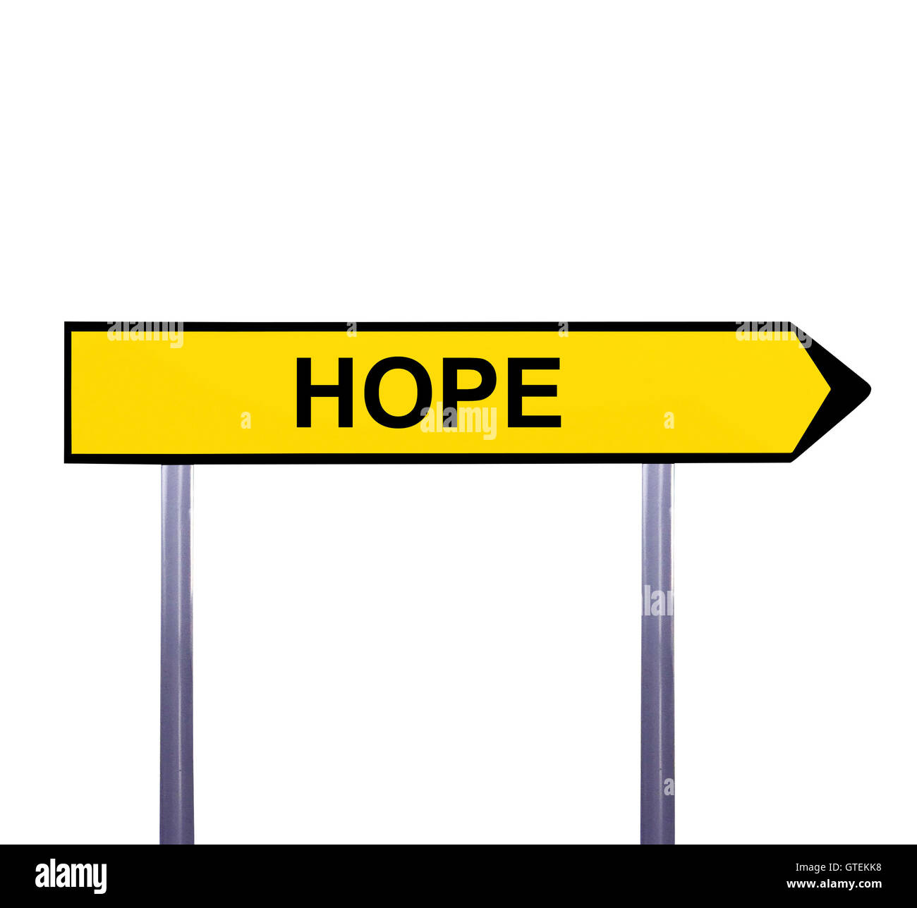 Conceptual arrow sign isolated on white - HOPE Stock Photo - Alamy