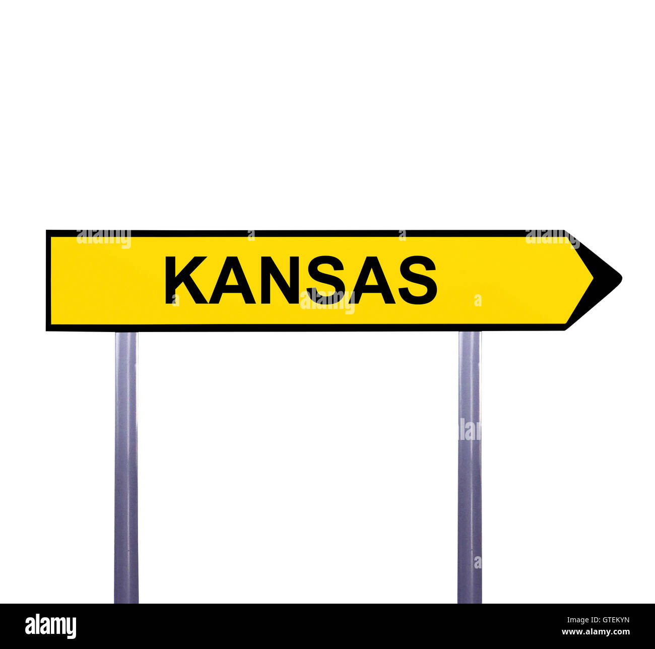Conceptual arrow sign isolated on white - KANSAS Stock Photo - Alamy