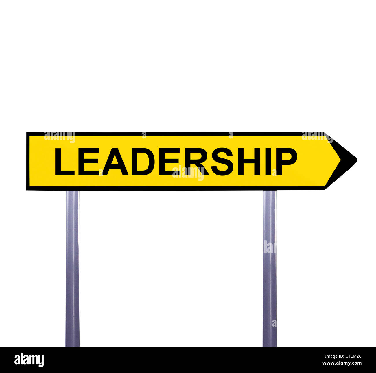 Conceptual arrow sign isolated on white - LEADERSHIP Stock Photo - Alamy