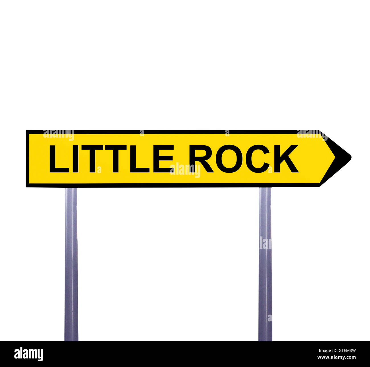 Conceptual arrow sign isolated on white - LITTLE ROCK Stock Photo - Alamy